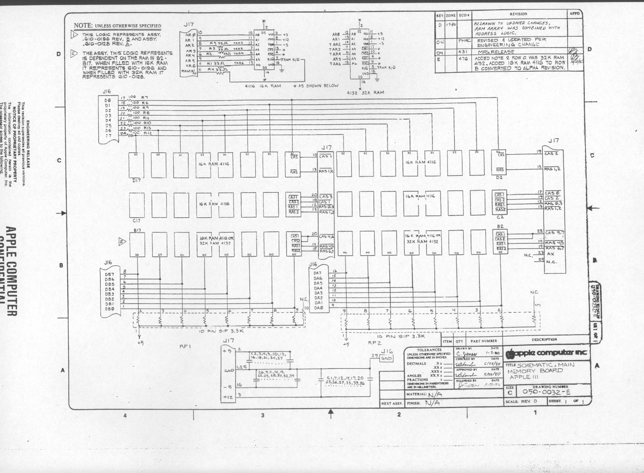 Apple III Schematic Diagrams